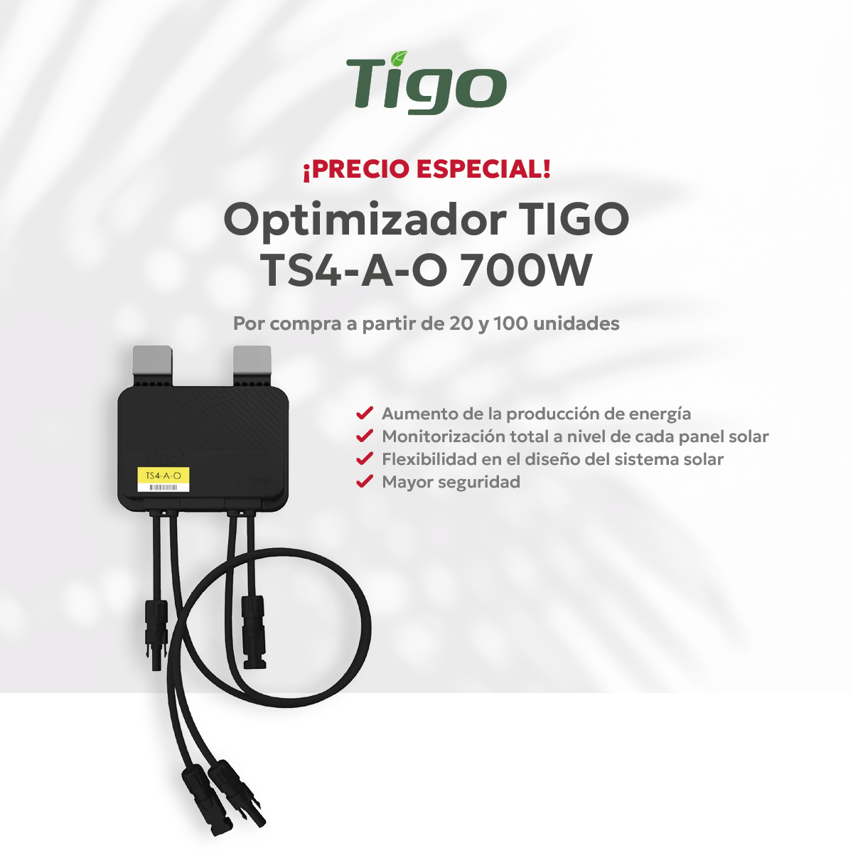 Tigo TS4-A-O 700W - Optimizador para paneles solares