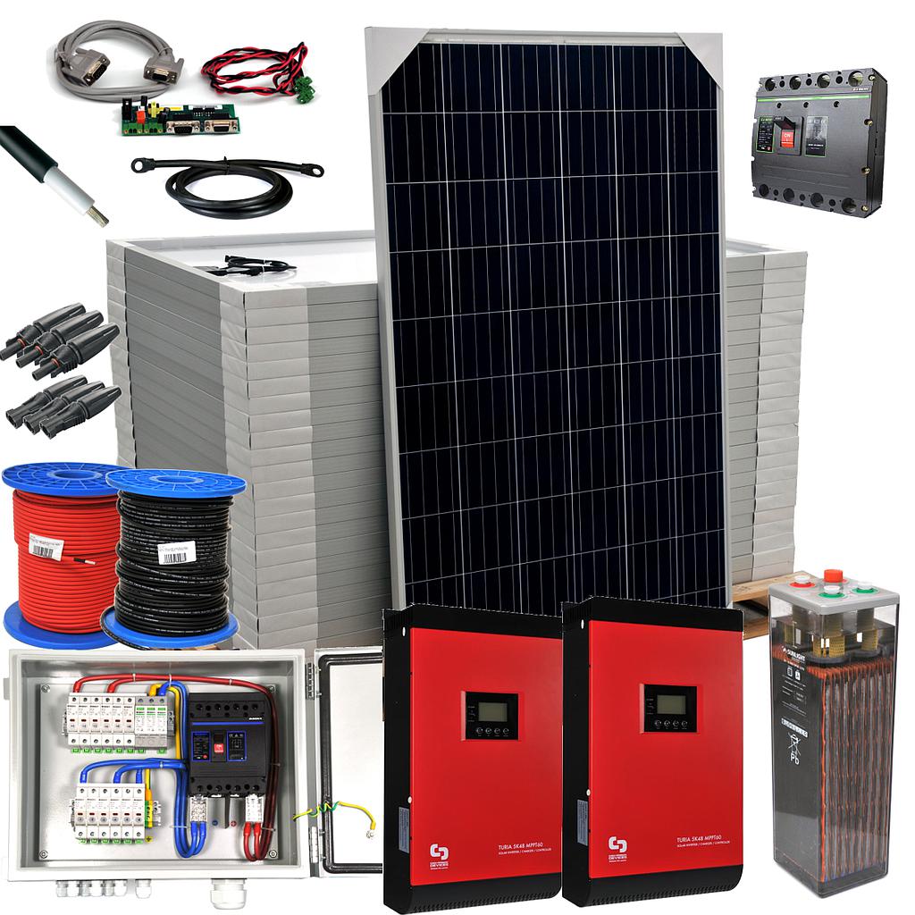 Kit aislada Solar - 10kW 48v 36,3kW/día Vivienda permanente - TECHNO SUN